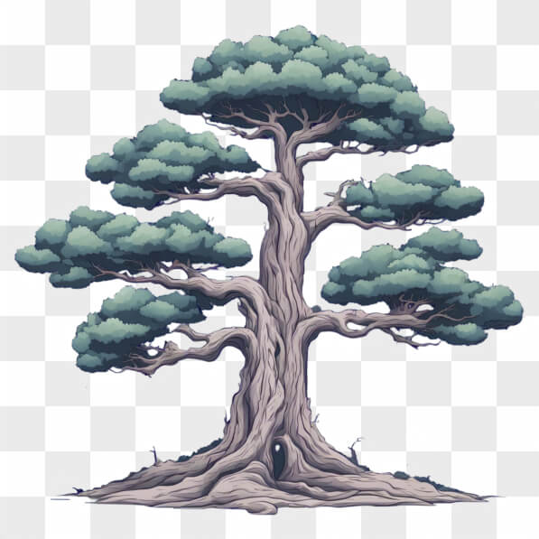 Download Stylized Tree with Dense Foliage Cartoons Online - Creative ...