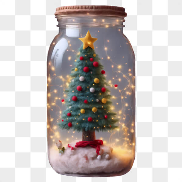 Download Miniature Christmas Scene in a Glass Jar Cartoons Online ...