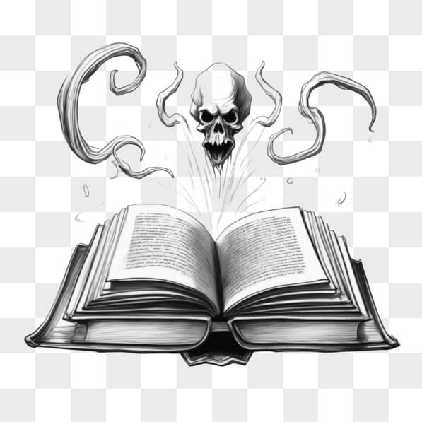 Descarga Libro místico con calavera y tentáculos Bocetos En Línea ...