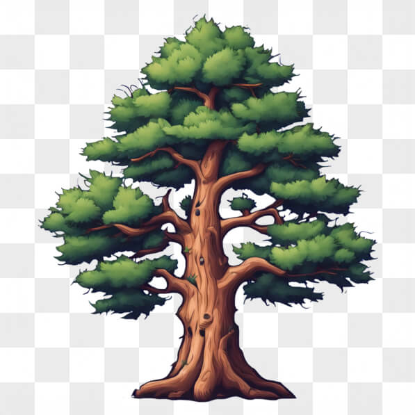 Download Majestic Tree with Abundant Foliage Cartoons Online - Creative ...