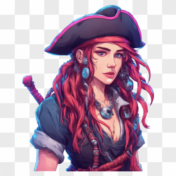 Download Stylized Pirate Woman Portrait Cartoons Online - Creative Fabrica