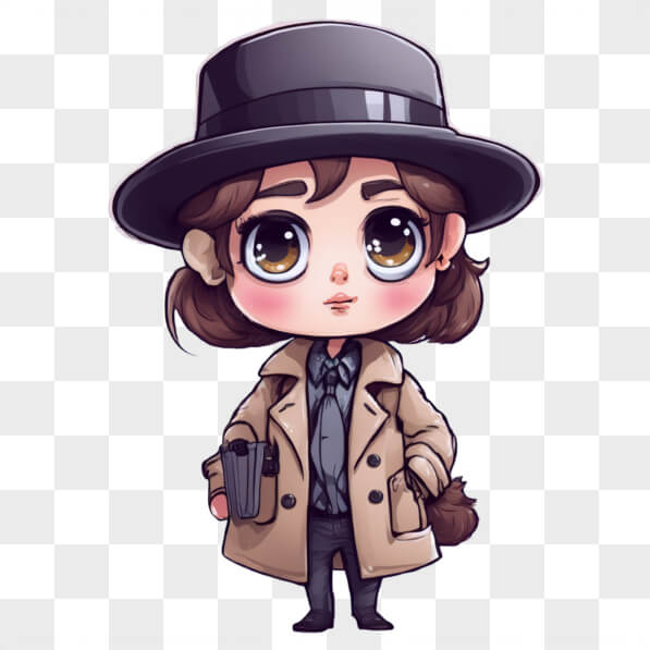 Descarga Personaje de Detective Chibi Cartoons En Línea - Creative Fabrica