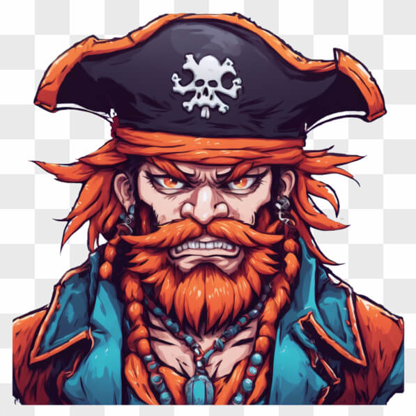 Download Fierce Pirate with Orange Beard Cartoons Online - Creative Fabrica