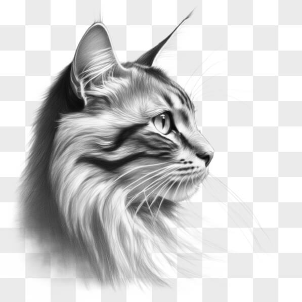 Download Gedetailleerde tekening van een kat Schetsen online op ...