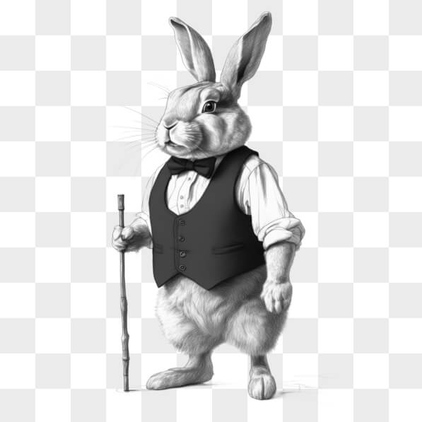 Download Dapper Rabbit in Formal Attire Sketches Online - Creative Fabrica
