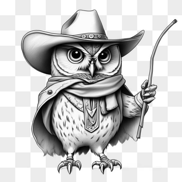 Download Cowboy Owl Character Sketches Online - Creative Fabrica