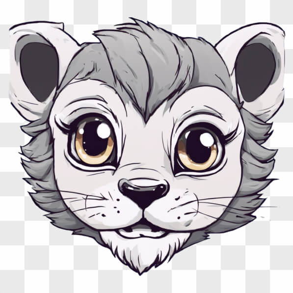 Download Stylized Lion Cub Face Cartoons Online - Creative Fabrica