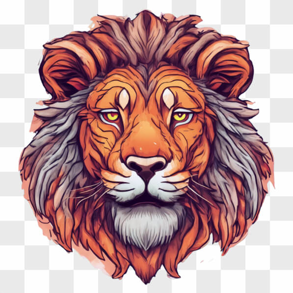 Download Majestic Lion Head Illustration Cartoons Online - Creative Fabrica