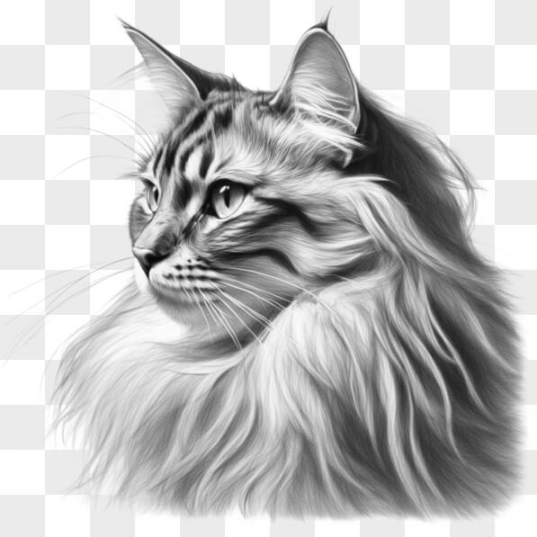 Download Zwart-wit tekening van een kat Schetsen online op Creative Fabrica