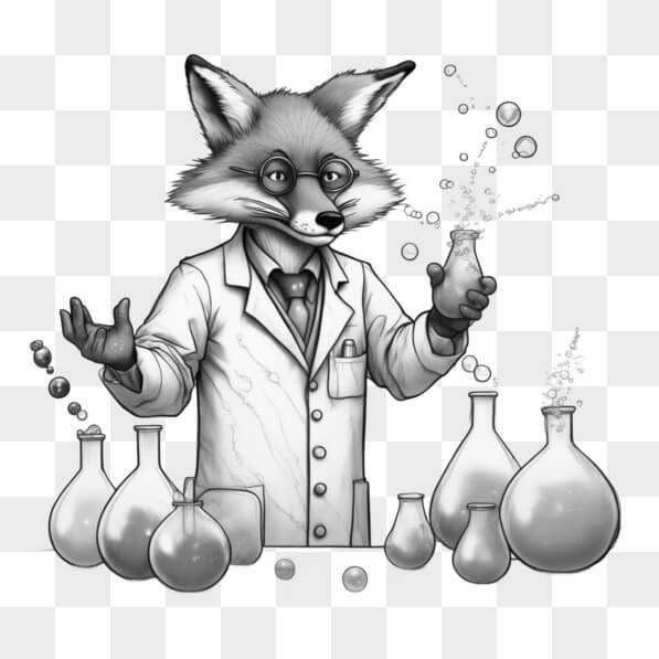 Download Anthropomorphic Fox Scientist in Laboratory Sketches Online ...