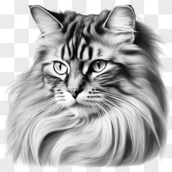 Descarga Dibujo realista de un gato Bocetos En Línea - Creative Fabrica
