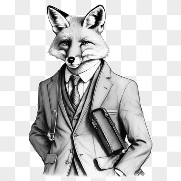 Download Stylized Anthropomorphic Fox in Formal Attire Sketches Online ...