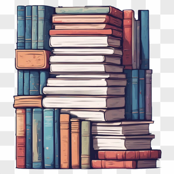 Download Stack of Colorful Books Cartoons Online - Creative Fabrica