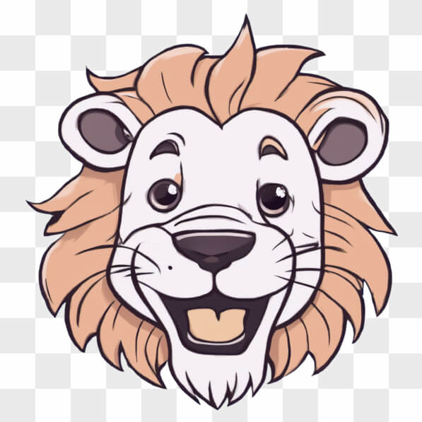 Descarga Cara de león de dibujos animados con expresión amigable ...