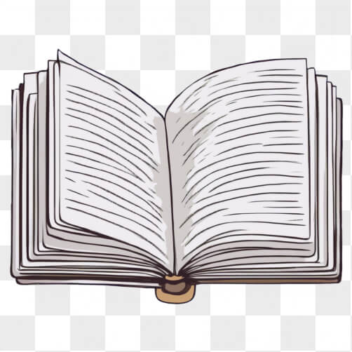 Download Open Book with Yellowed Pages Cartoons Online - Creative Fabrica