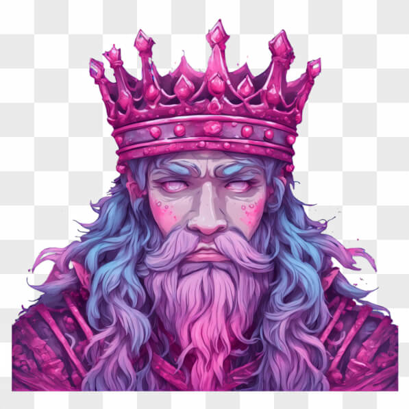 Download Stylized King with Pink Crown Cartoons Online - Creative Fabrica
