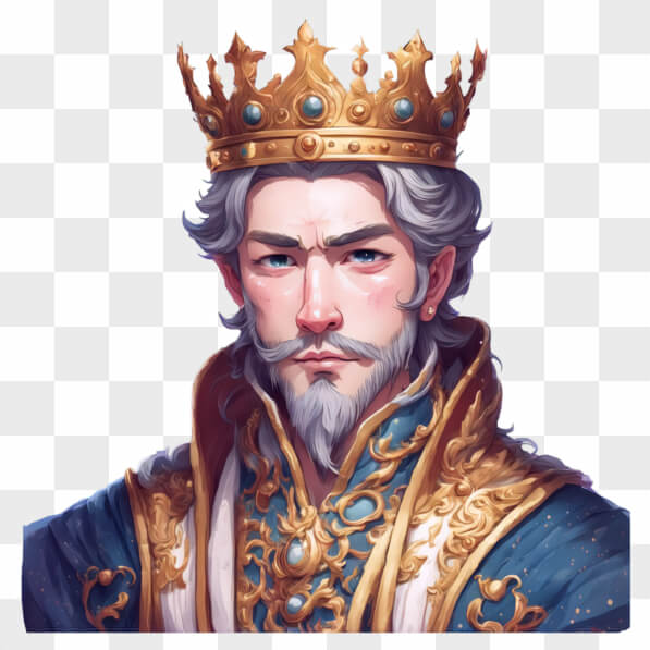 Baixe Retrato Regal do Rei Cartoons - Creative Fabrica