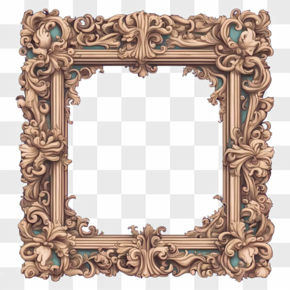 Download Ornate Picture Frame with Floral Designs Cartoons Online ...
