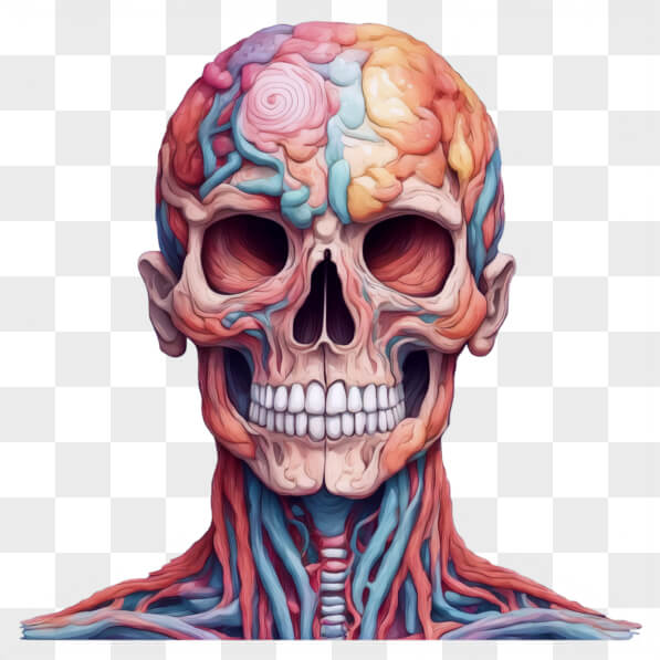 Download Anatomical Illustration of a Human Skull Cartoons Online ...