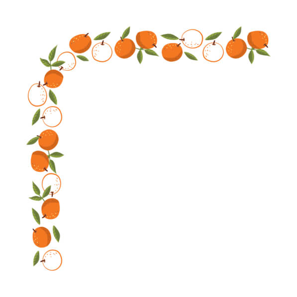 Descarga Borde decorativo con naranjas y hojas Bordes y Esquinas En ...