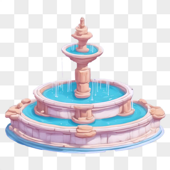Download Elegant Fountain with Cascading Water Cartoons Online ...