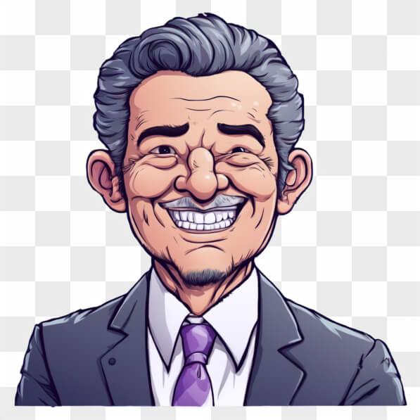 Baixe Retrato em desenho animado de um homem sorridente de terno ...