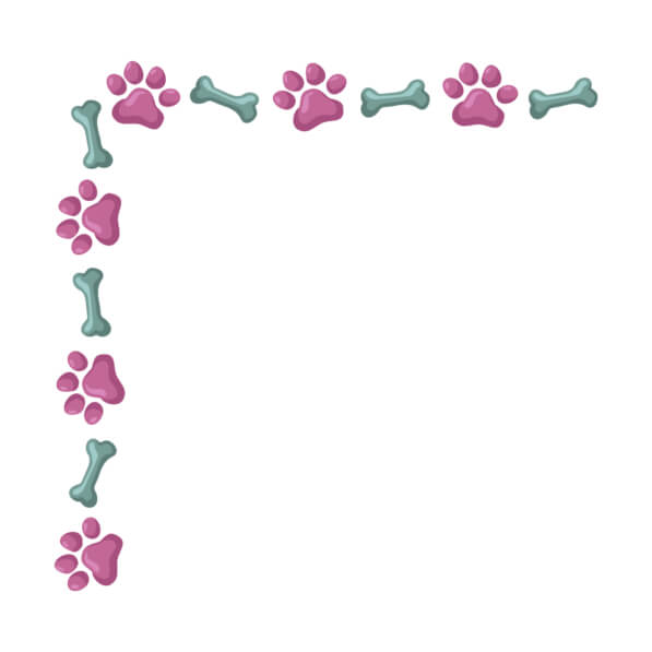 Download Decorative Paw Print and Bone Border Borders & Corners Online ...