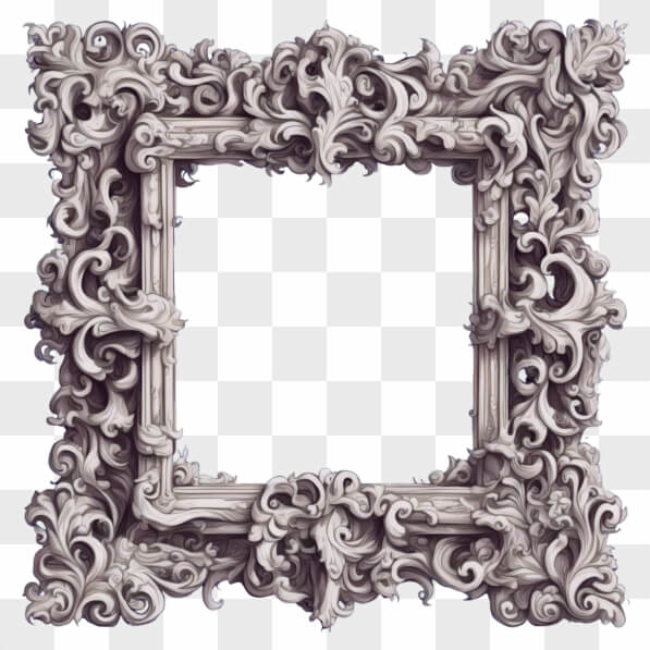 Download Ornate Picture Frame with Floral Designs Cartoons Online ...