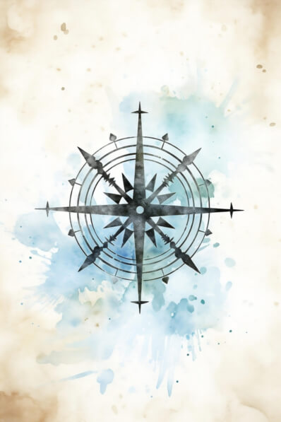 Download Stylized Compass Rose on Watercolor Background Backgrounds ...