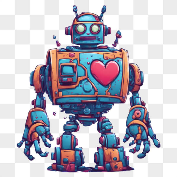 Download Kleurrijke Vriendelijke Robot Cartoons online op Creative Fabrica