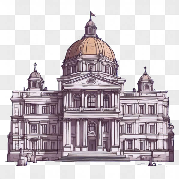 Download Ornate Building with Dome Cartoons Online - Creative Fabrica