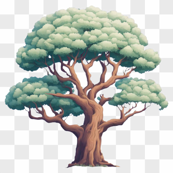 Download Stylized Tree with Lush Foliage Cartoons Online - Creative Fabrica