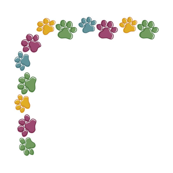 Download Colorful Paw Prints Border Design Borders & Corners Online ...
