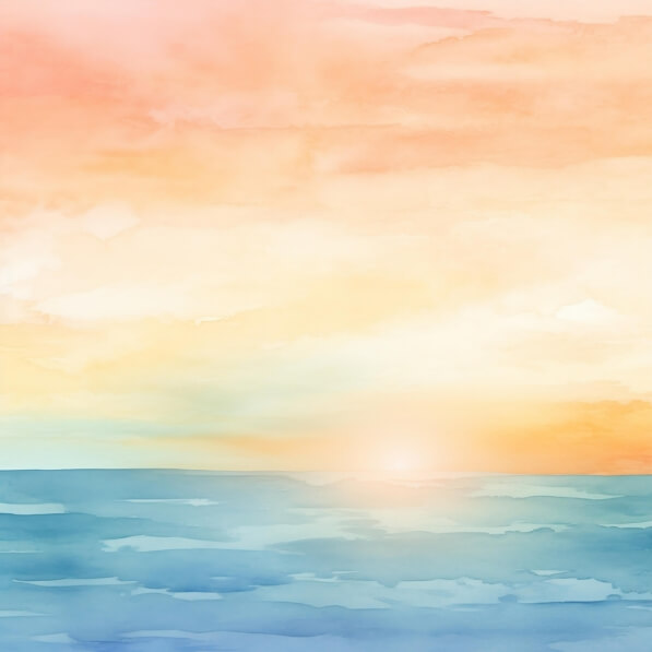 Download Serene Sunset Seascape in Watercolor Backgrounds Online ...