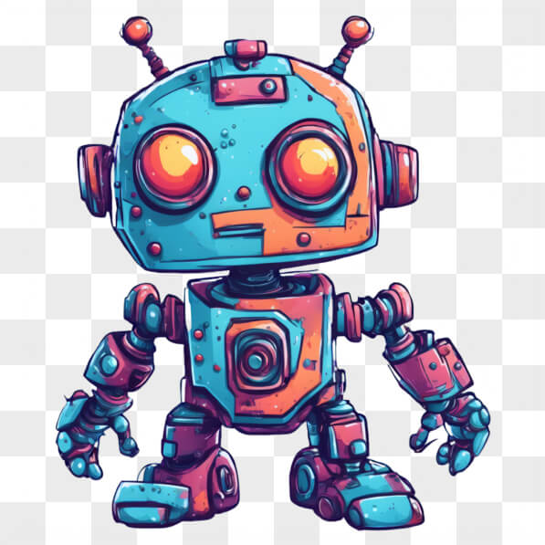 Download Colorful Cartoon Robot Cartoons Online - Creative Fabrica