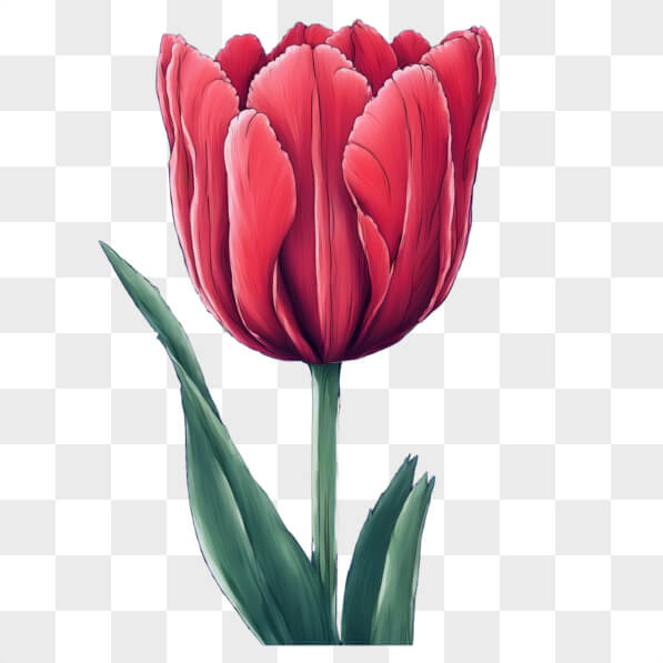 Download Levendige Rode Tulp Cartoons online op Creative Fabrica