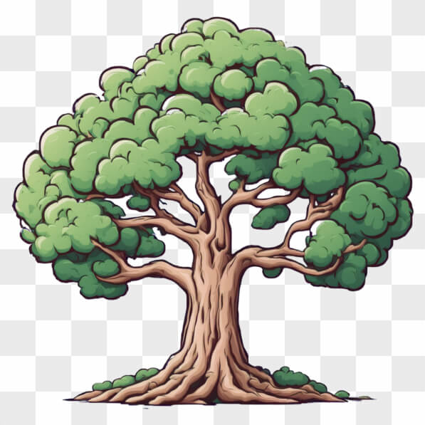 Download Stylized Cartoon Tree with Lush Foliage Cartoons Online ...