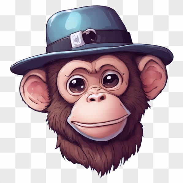 Baixe Macaco de desenho animado com chapéu azul Cartoons - Creative Fabrica