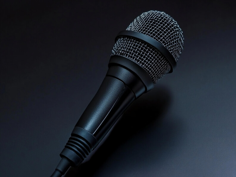 Descarga Micrófono negro sobre fondo oscuro Mockups En Línea - Creative ...