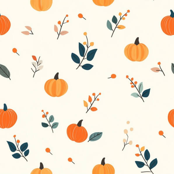 Download Whimsical Fall Pattern with Pumpkins and Leaves Patterns ...
