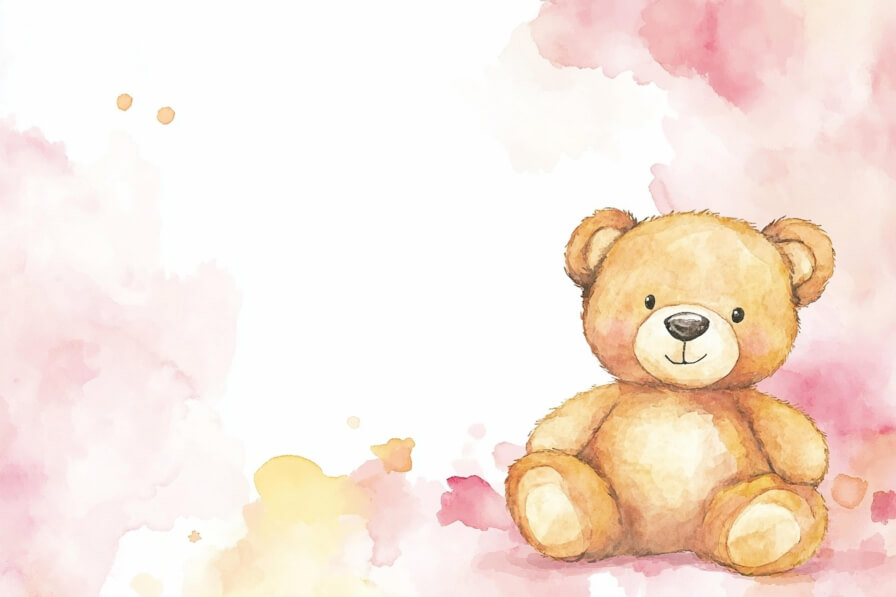 Download Cute Teddy Bear with Watercolor Background Backgrounds Online ...