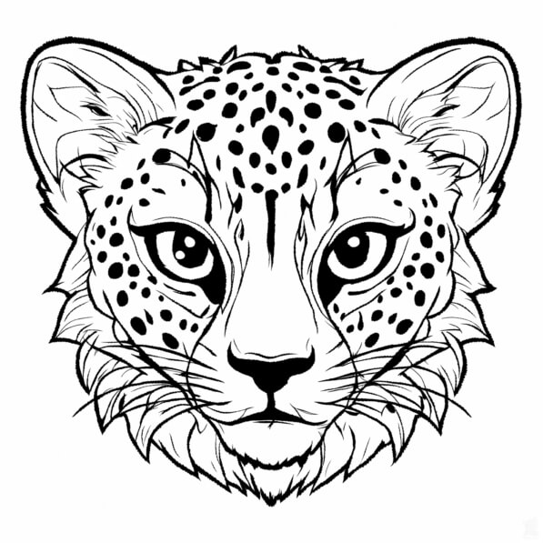Download Leopard Head Illustration Coloring pages Online - Creative Fabrica