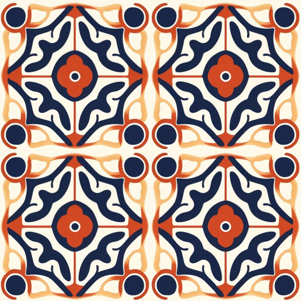 Download Symmetrical Tile Pattern with Floral Motifs Patterns Online ...
