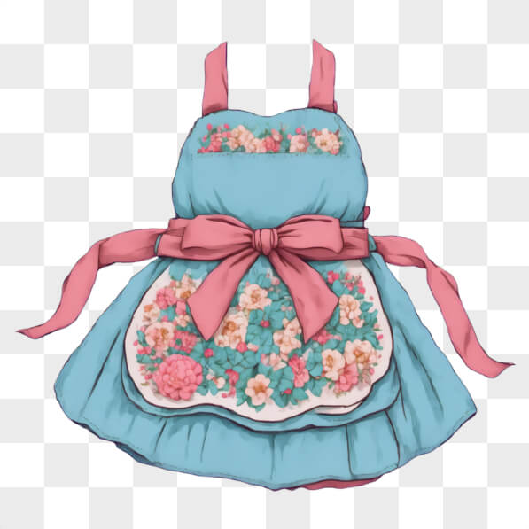 Download Vintage Floral Apron Dress Cartoons Online - Creative Fabrica