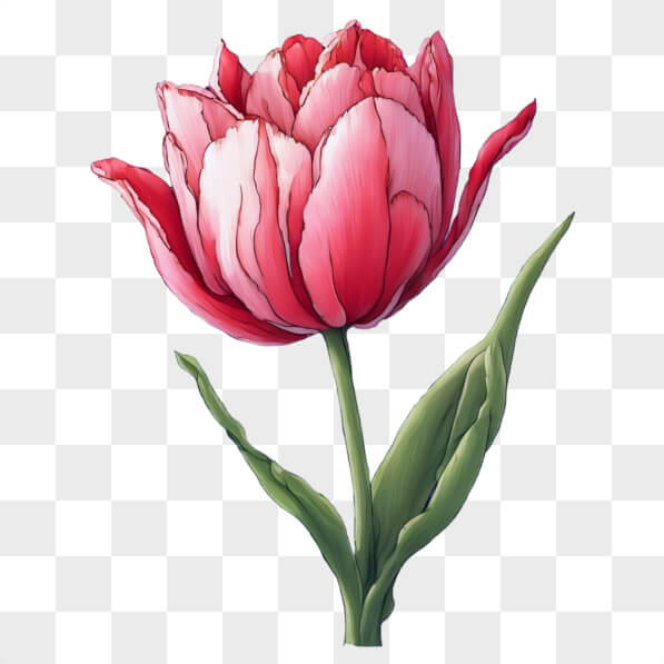 Download Vibrant Pink Tulip Flower Cartoons Online - Creative Fabrica