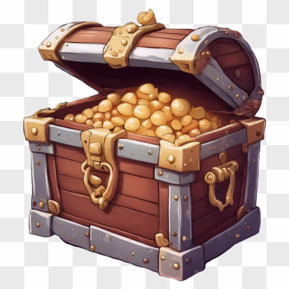 Baixe Baú do Tesouro Cheio de Moedas de Ouro Cartoons - Creative Fabrica