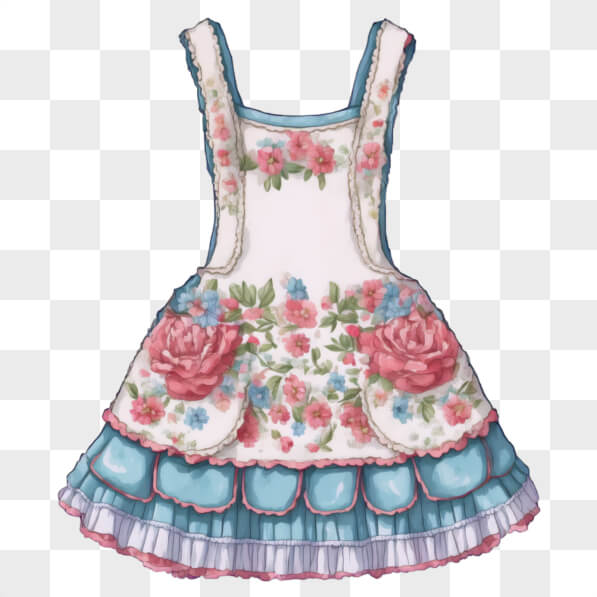 Download Floral Apron Dress Cartoons Online - Creative Fabrica