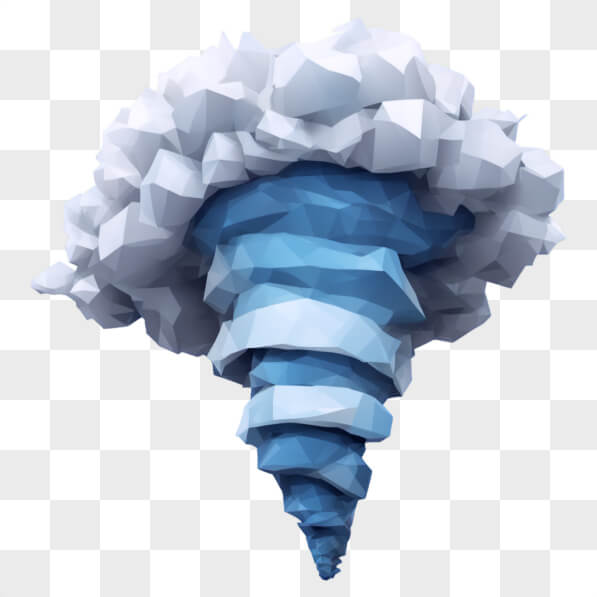 Baixe Tornado Geométrico em Estilo Low-Poly Cartoons - Creative Fabrica