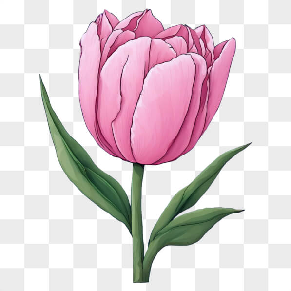 Download Pink Tulip Flower Cartoons Online - Creative Fabrica
