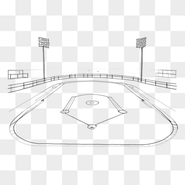 Download Minimalist Baseball Field Drawing Sketches Online - Creative ...